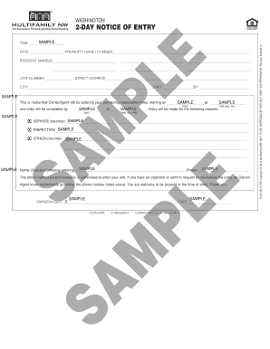 Fillable Online 2-DAY NOTICE OF ENTRY - Multifamily NW Fax Email Print ...