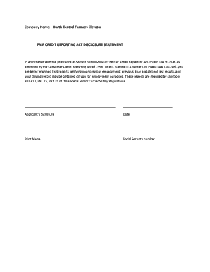 Fillable Online ncfe Fair Credit Reporting Act Disclosure Statement ...