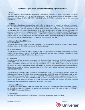 Fillable Online BiUniverseb Open Book Editions Publishing Agreement v2 ...