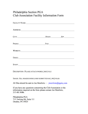 Fillable Online Course Information Form - PGA Fax Email Print - pdfFiller