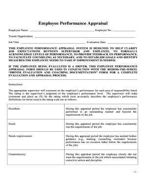 Fillable Online surtc Employee Performance Appraisal - SURTC Fax Email ...
