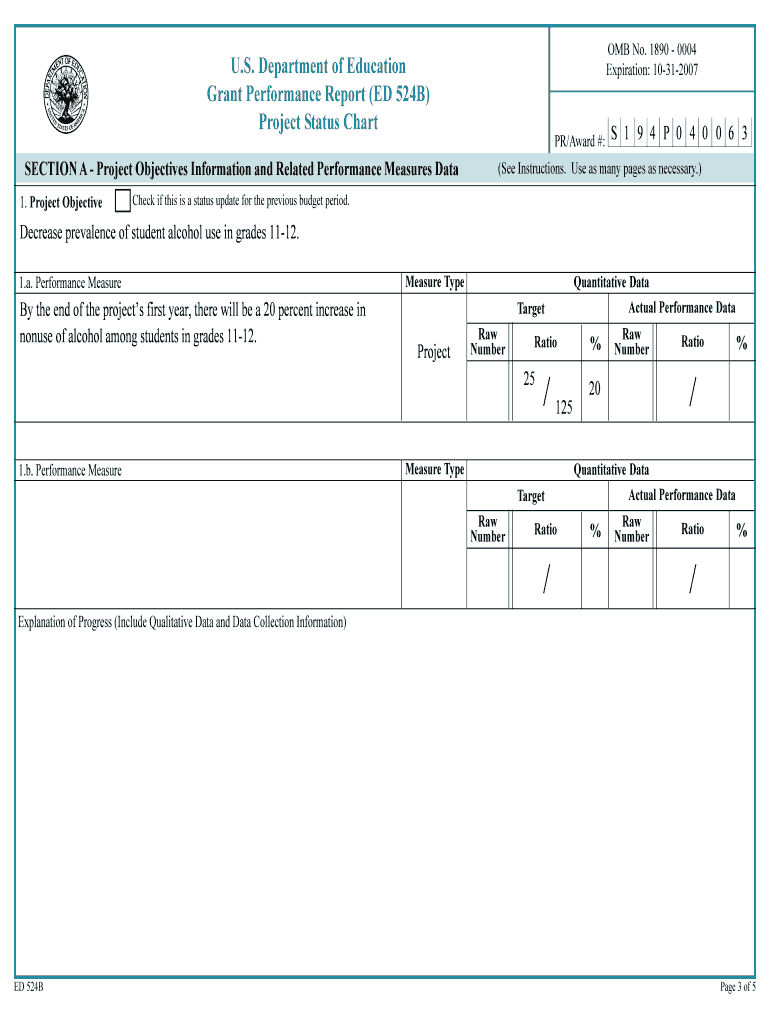Fillable Online signetwork Department of Education Grant Performance ...