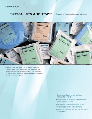 Fillable Online CUSTOM KITS AND TRAYS Fax Email Print - pdfFiller