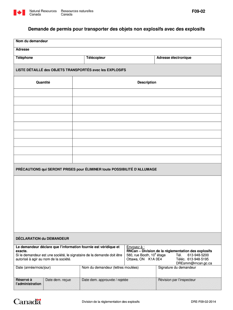 Remplissable En Ligne Demande de permis pour transporter des objets non ...