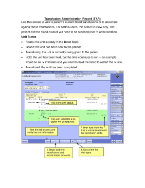 Fillable Online Transfusion Administration Record (TAR) Fax Email Print ...
