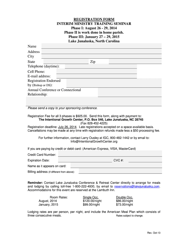 Fillable Online Model Registration Form - Lake Junaluska Fax Email ...