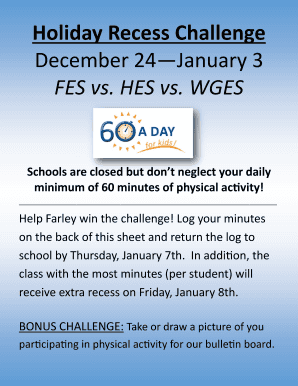 Fillable Online fes nrcsd Holiday Recess Challenge December 24January 3 ...