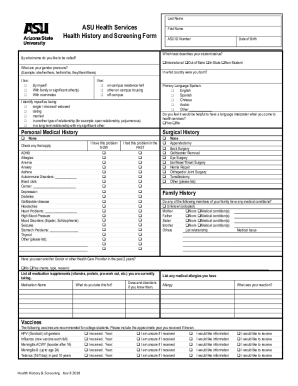 Fillable Online eoss.asu.edusitesdefaultLast Name ASU Health Services ...