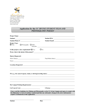 Fillable Online confserv uci Application for the UC Irvine Student Film ...
