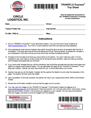 Fillable Online TransFlo Coversheet - Circle Logistics, Inc. Fax Email ...