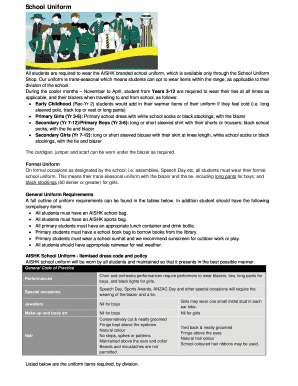 Fillable Online School Uniform Requirements Fax Email Print - pdfFiller