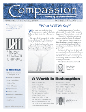 Fillable Online What Will We Say? - Compassion on Death Row Fax Email ...