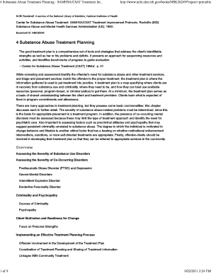 Fillable Online 4 Substance Abuse Treatment Planning - SAMHSACSAT ...
