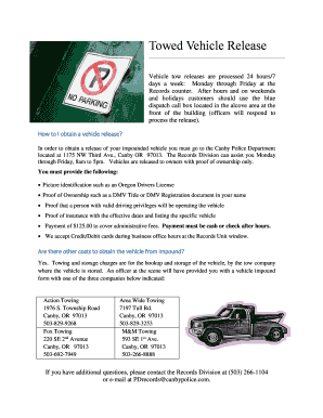 Fillable Online Towed Vehicle Release Fax Email Print - pdfFiller