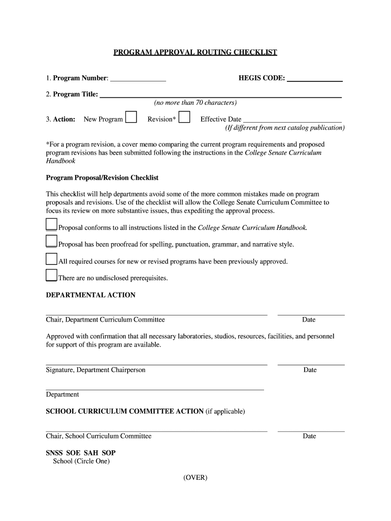 Fillable Online collegesenate buffalostate PROGRAM APPROVAL ROUTING ...