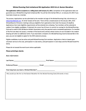 Fillable Online 2015-Wicked-Boston-Marathon-Application.docx Fax Email ...
