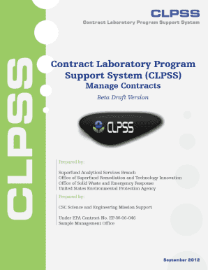 Fillable Online Manage Contracts Contract Laboratory Program Support ...