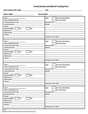 Fillable Online Family Service and Referral Tracking Form - SCCD Inc ...