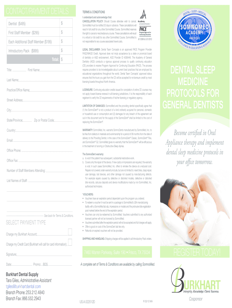 Fillable Online Dentist ($495) Fax Email Print - pdfFiller