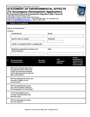 Fillable Online Statement of Environmental Effects - City of Coffs ...