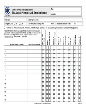 Fillable Online csems Central Shenandoah EMS Council BLS Local Protocol ...