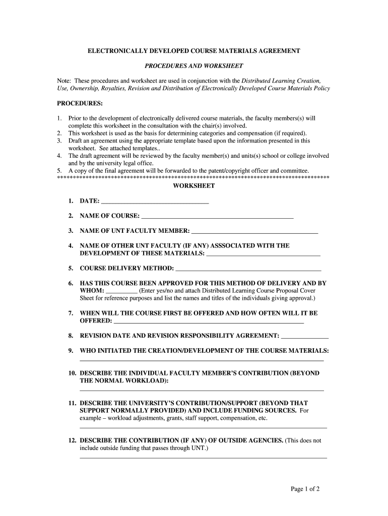 Fillable Online clear unt University of North Texas--Department of ...