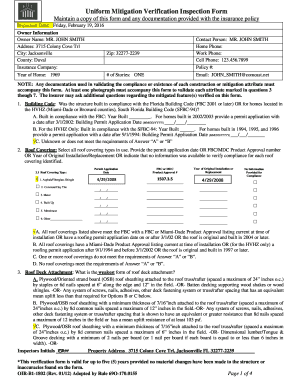 Fillable Online Uniform Mitigation Verification Inspection Form ...