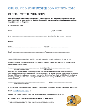 Fillable Online girlguides org OFFICIAL POSTER ENTRY FORM - Girl Guides ...