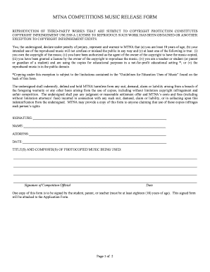 Music Release Form Templates | pdfFiller