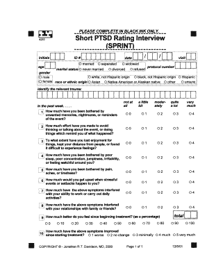 Fillable Online -----------------------------------Short PTSD Rating ...