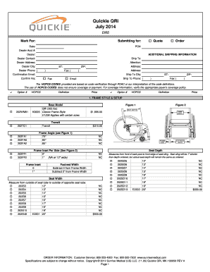Fillable Online Quickie QRi July 2014 - Care Medical Source Fax Email ...
