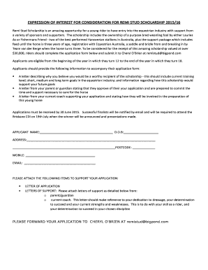 Fillable Online Remi Stud Application form Fax Email Print - pdfFiller