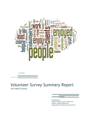 Fillable Online Volunteer Survey Summary Report Fax Email Print - pdfFiller