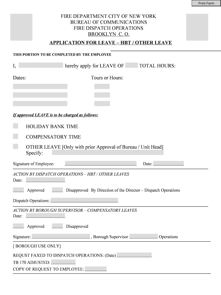 Fillable Online ufadba HBT Comp time Leave Form HBT Comp time request ...