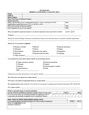 Fillable Online PULMONARY RESIDUAL FUNCTIONAL CAPACITY (RFC) Name ...