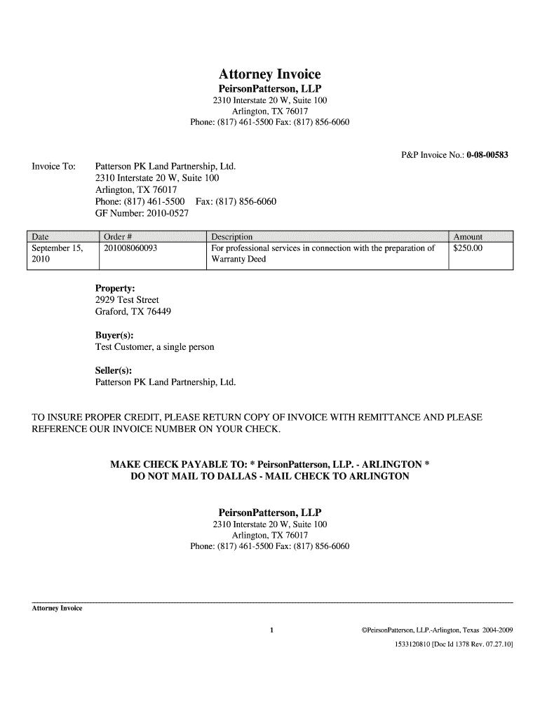 Fillable Online Attorney Invoice Fax Email Print - pdfFiller