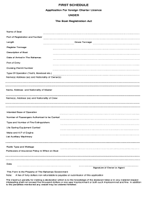 Fillable Online forms bahamas gov First schedule - The Government of ...