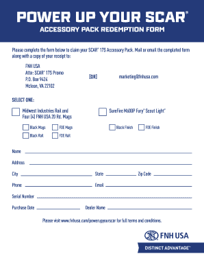 Fillable Online Power up your scar - RSR Group Fax Email Print - pdfFiller