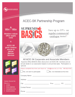 Fillable Online acec-sk ACEC-SK Partnership Program Fax Email Print ...