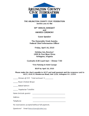 Fillable Online civfed Invitation and details - Arlington County Civic ...