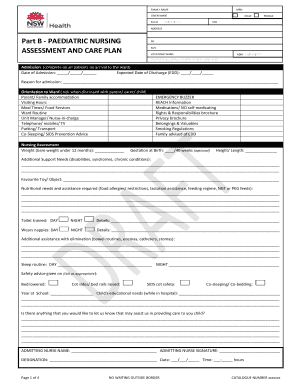 Fillable Online kidsfamilies health nsw gov MRN ADDRESS Part B ...