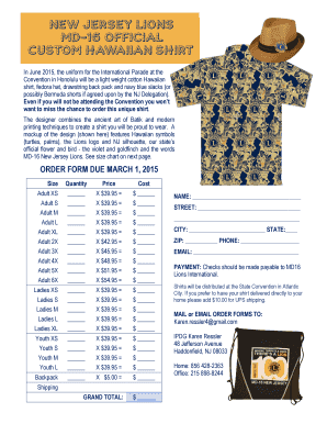 Fillable Online njlions ORDER FORM DUE MARCH 1 2015 - New Jersey Lions ...
