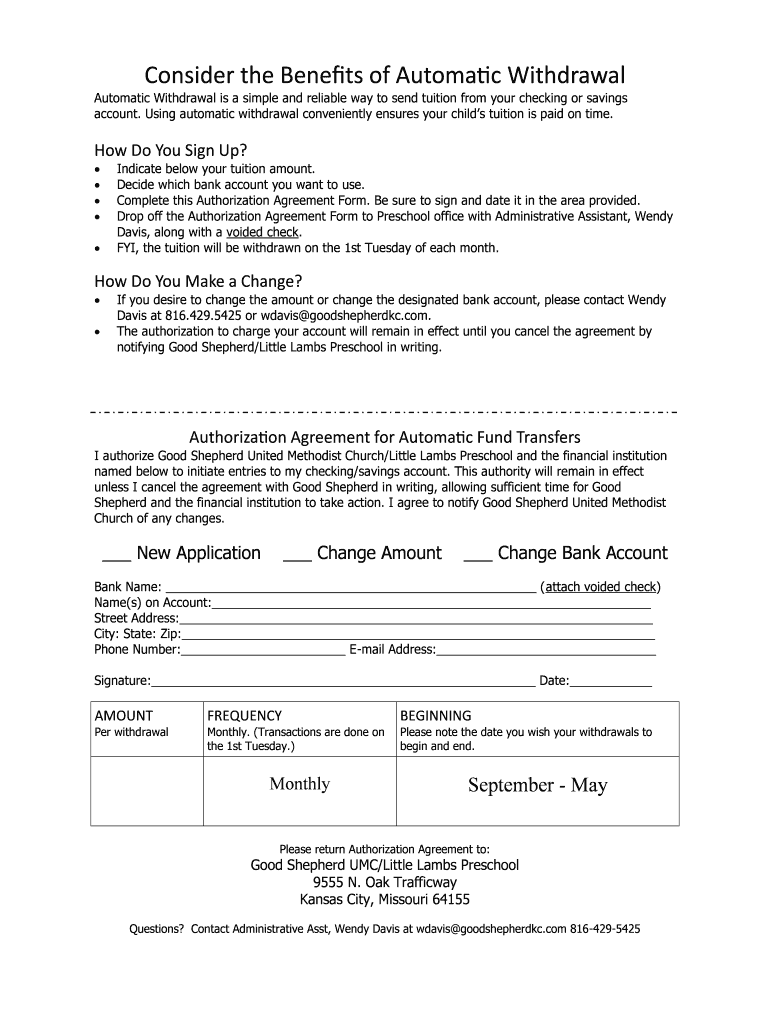 Fillable Online Automatic Withdrawal bFormb Fax Email Print - pdfFiller