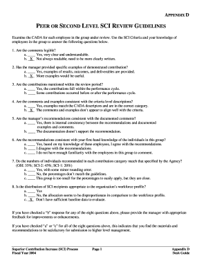 Fillable Online PEER OR SECOND LEVEL SCI REVIEW GUIDELINES Fax Email ...