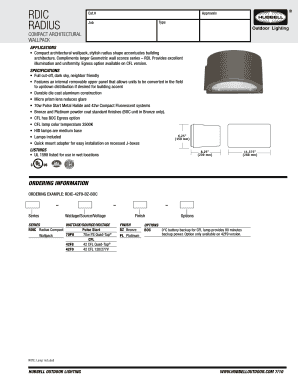Fillable Online RDIC RADIUS Job Type Outdoor Lighting Fax Email Print ...