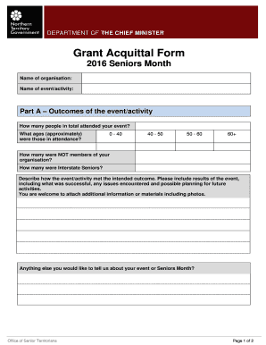 Fillable Online dcm nt gov Grant Acquittal Form - dcmntgovau - dcm nt ...