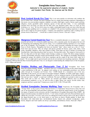 Fillable Online Everglades Area Tours Brochure Order Form - Floridas ...