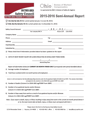 Fillable Online Semi-Annual Report Form for 2015/2016 Fax Email Print ...