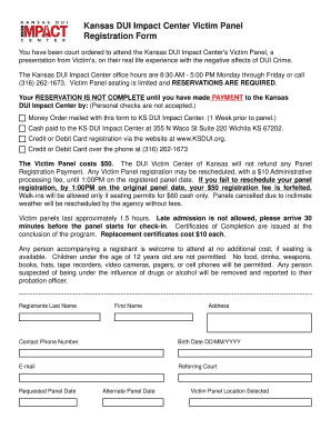 Fillable Online Kansas DUI Impact Center Victim Panel Fax Email Print ...