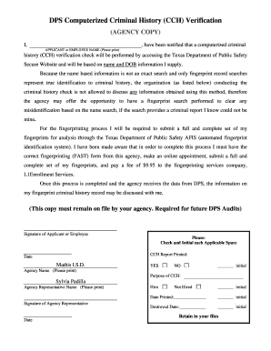 Fillable Online mathisisd DPS Audit Verification 2 Criminal Background ...